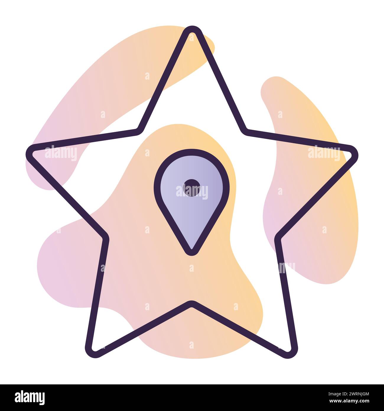 Best delivery company, destination and star, reward pictogram, dark ...