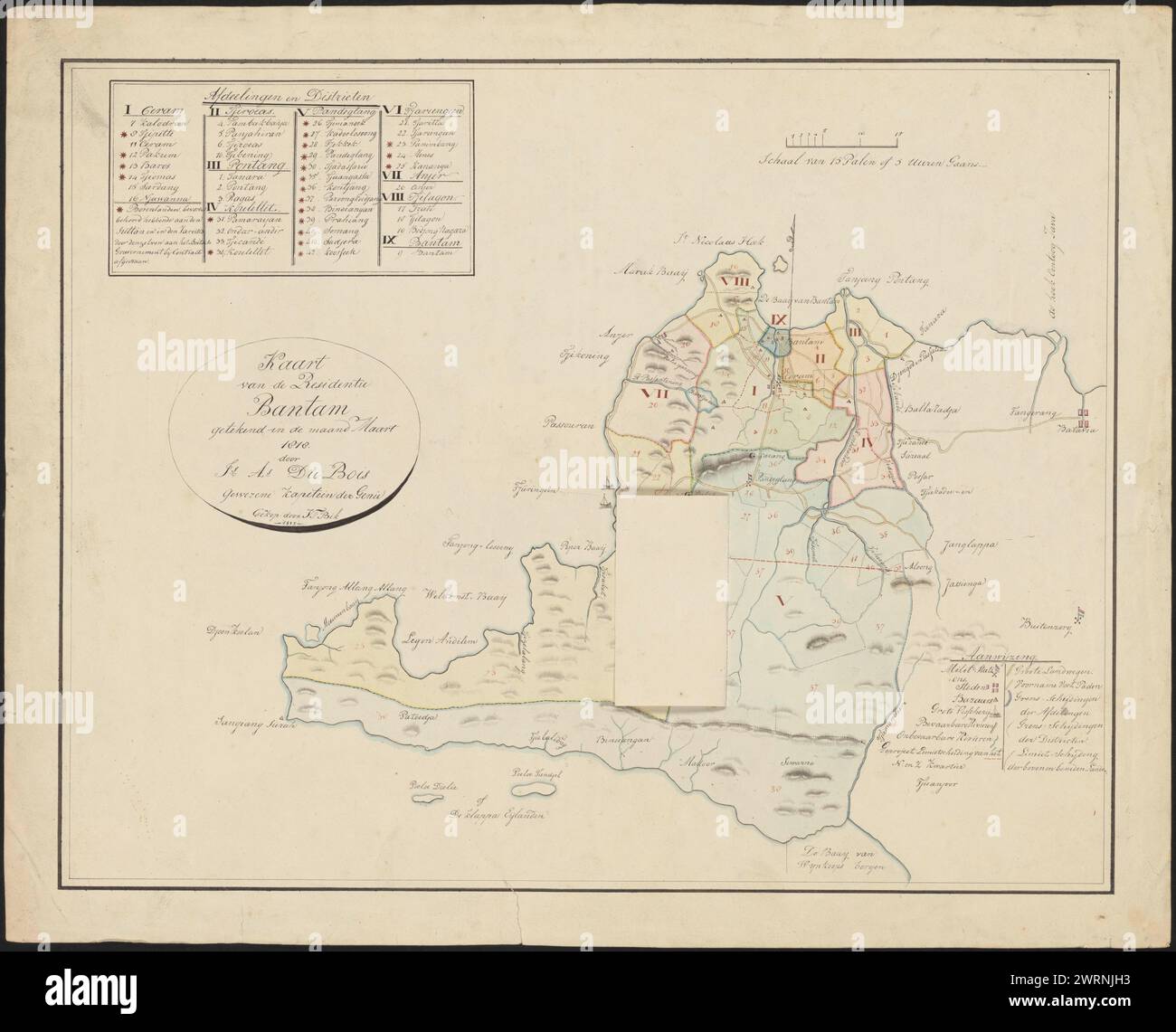 Kaart van de Residentie Bantam (This map of Bantam made by J.A. Dubois ...