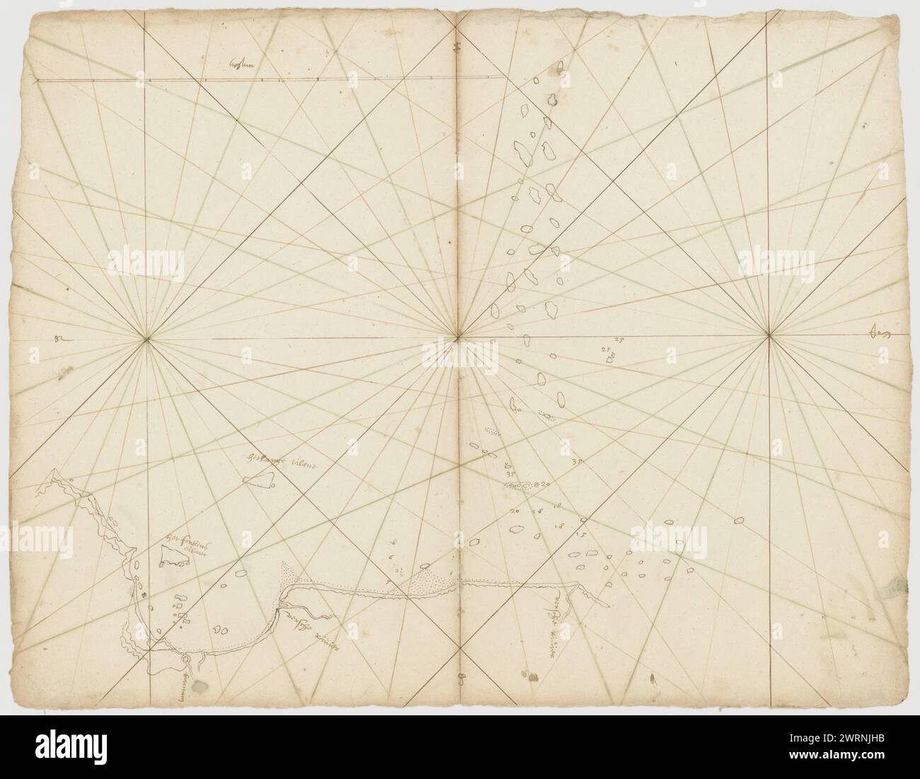Portolans Map of Bantam Bay, appr. made in 17th century Stock Photo - Alamy