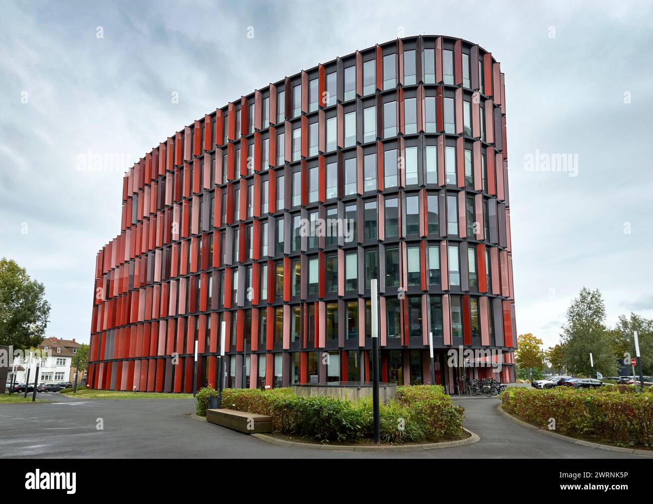Modern colorful oval office buildings in Cologne, Germany Stock Photo ...