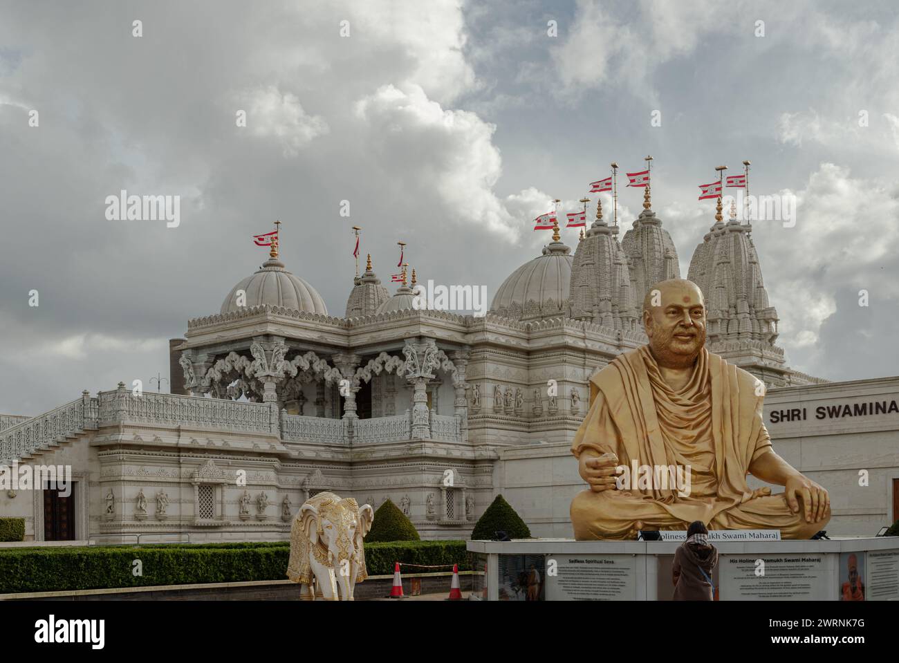 London, UK - Feb 23, 2024 - Exterior view of the Neasden temple (BAPS ...