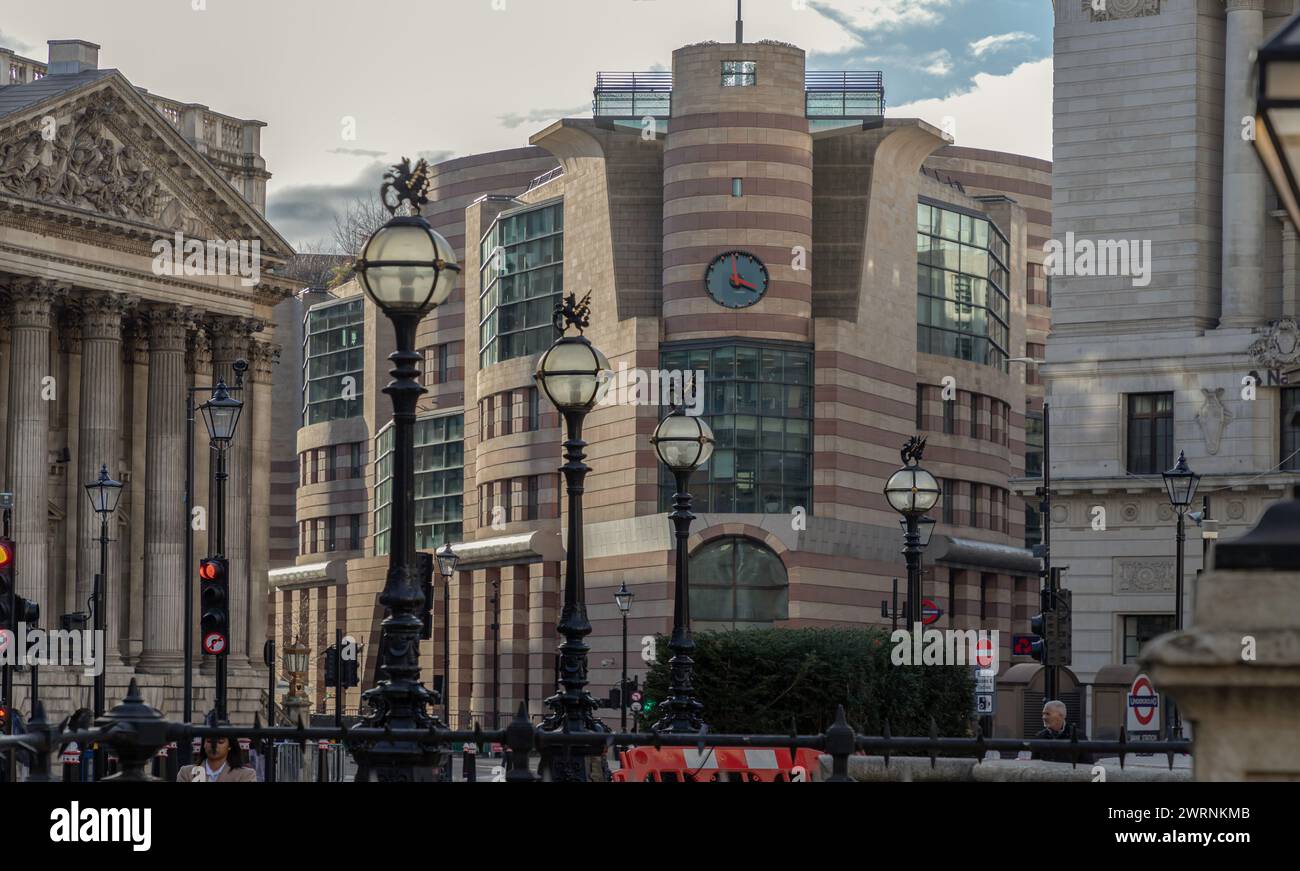 London, UK - Feb 27, 2024 - Street view looking towards Post modern ...