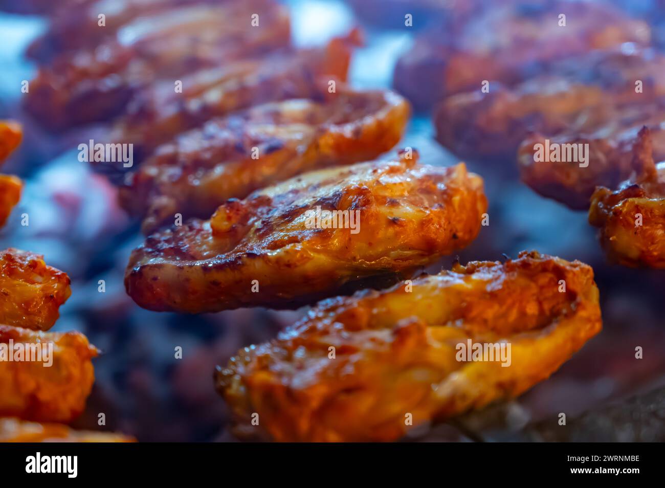 Turkish mixed grill meat, chicken wings, lamb, beef shashlik, kebab ...