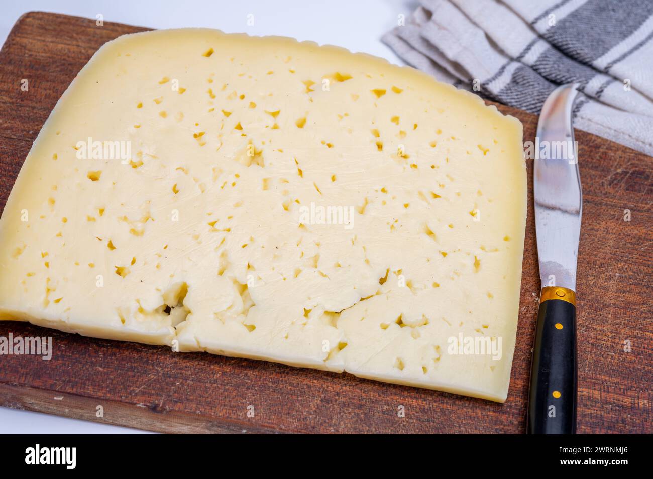 Fresh Asiago cow's milk cheese, produced in Asiago in Italy, different ...