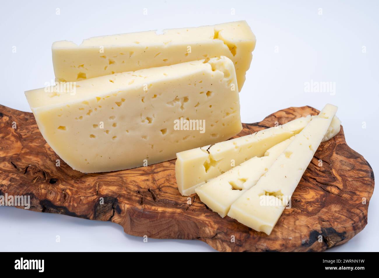 Fresh Asiago cow's milk cheese, produced in Asiago in Italy, different ...