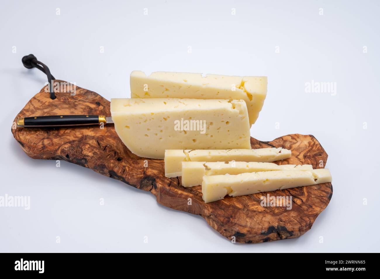 Fresh Asiago cow's milk cheese, produced in Asiago in Italy, different ...