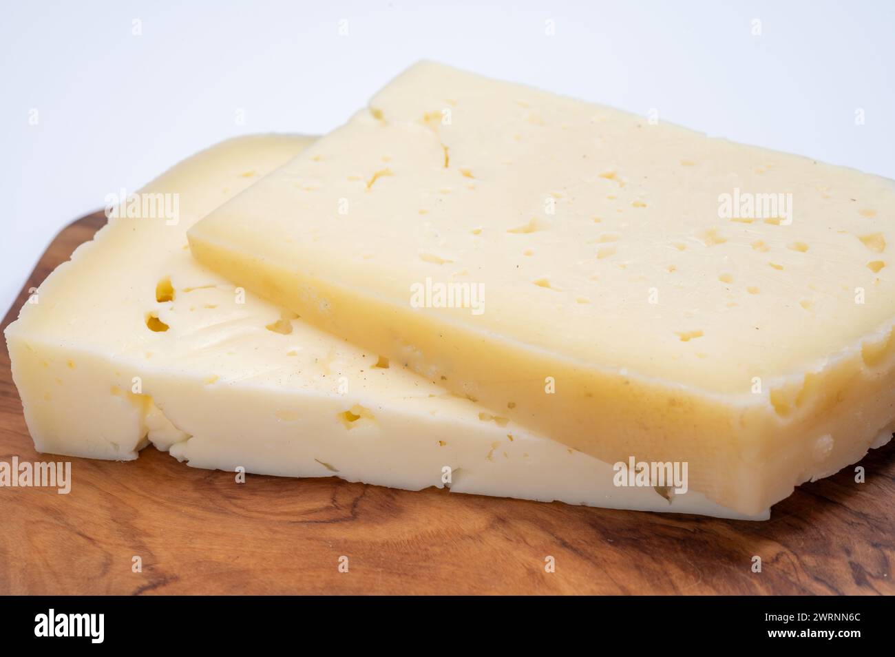Fresh Asiago cow's milk cheese, produced in Asiago in Italy, different ...