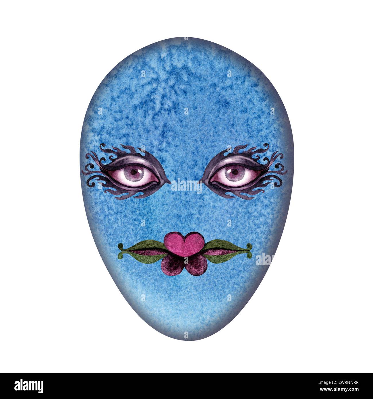 Watercolor Easter abstract colorful surreal egg with characteristic ...