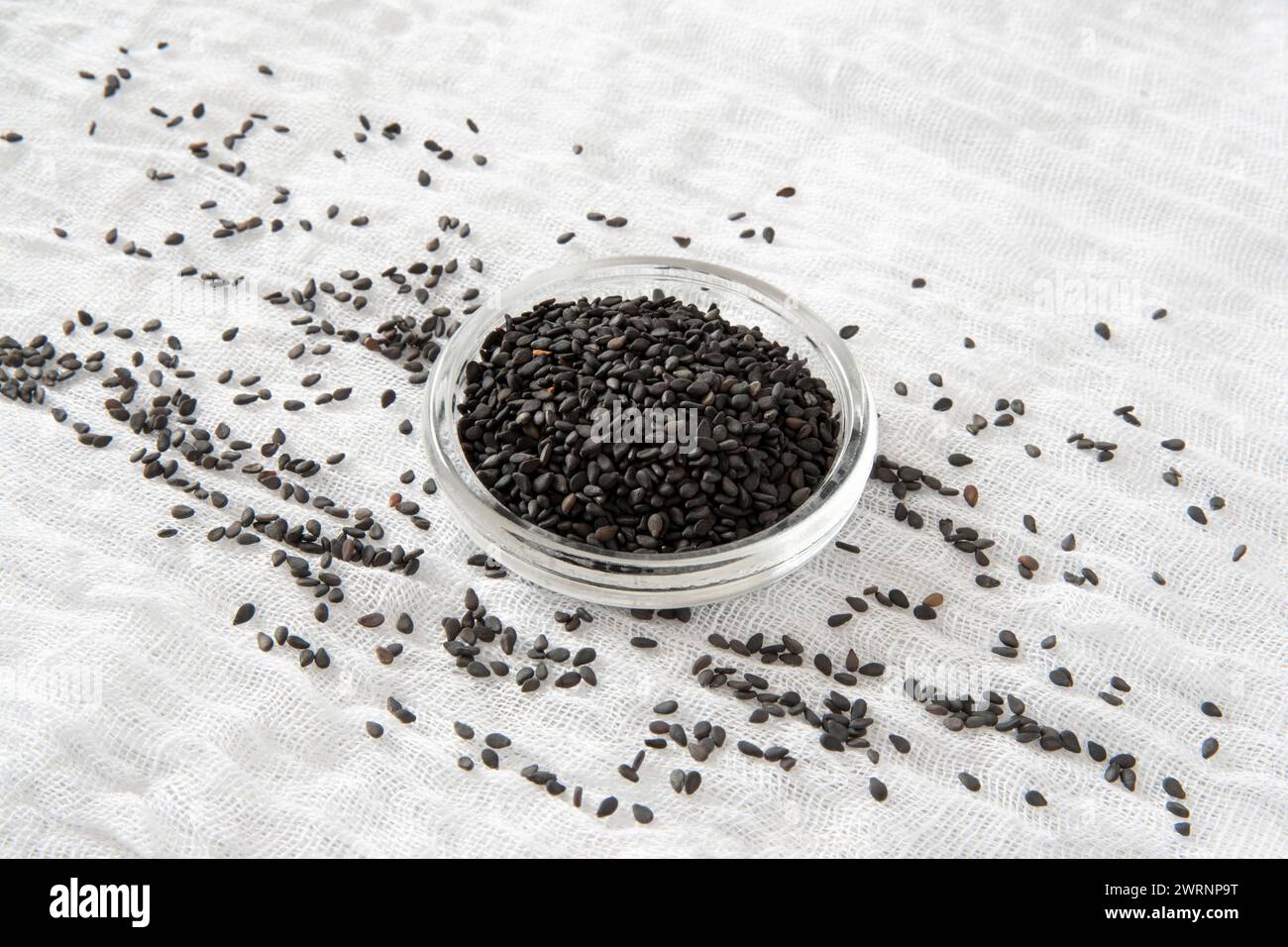 Close-up of black sesame seeds Stock Photo - Alamy