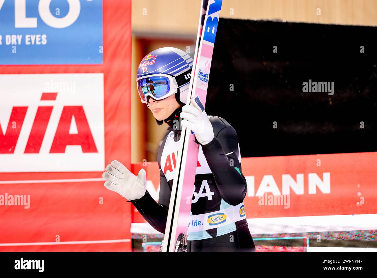 Trondheim 20240313.Ren Nikaido from Japan during the FIS World Cup jump ...