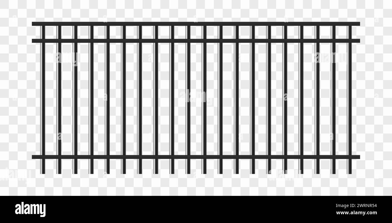 Metal fence. Prison bars. Realistic lattices. Vector illustration ...