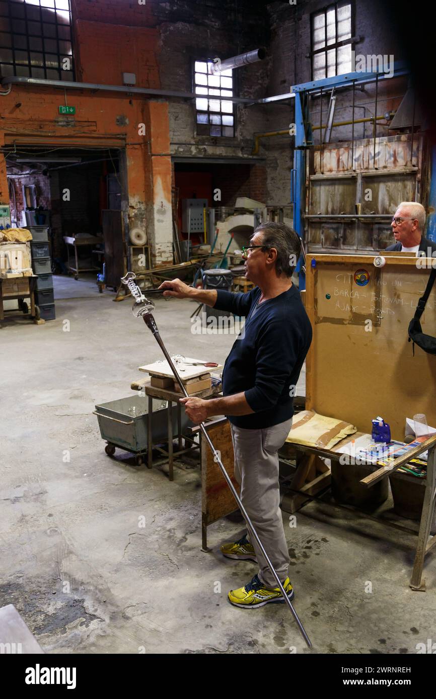 Murano island, Italy - October, 6 2019: Murano glass manual production ...