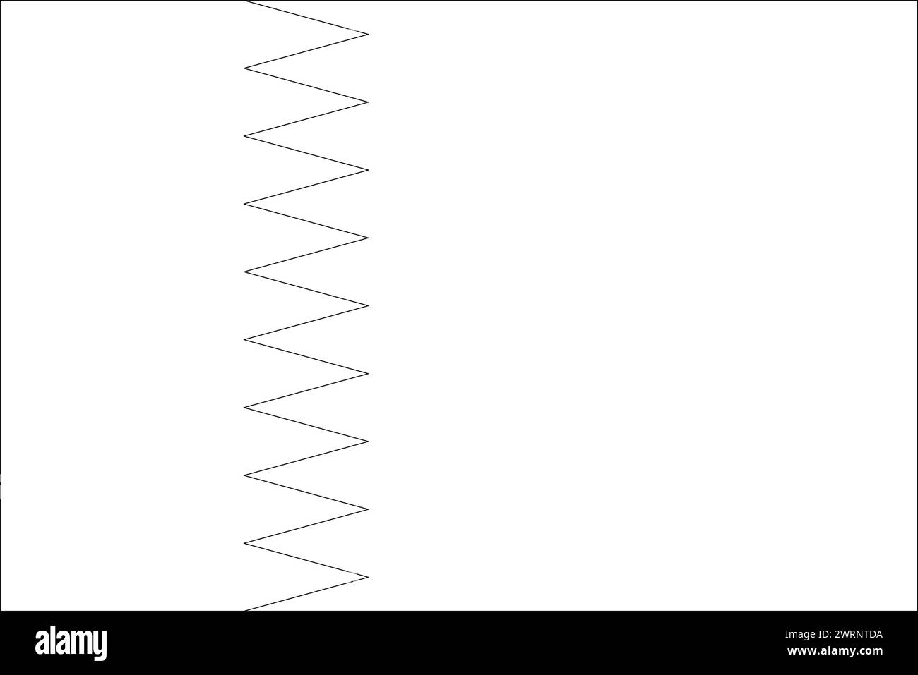 Qatar flag - thin black vector outline wireframe isolated on white ...