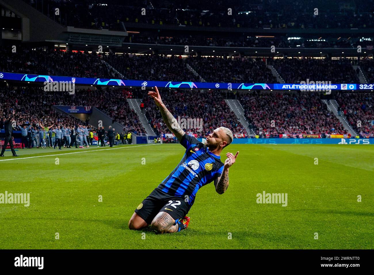 Madrid, Spain. 13th Mar, 2024. Federico Dimarco of Inter Milan ...