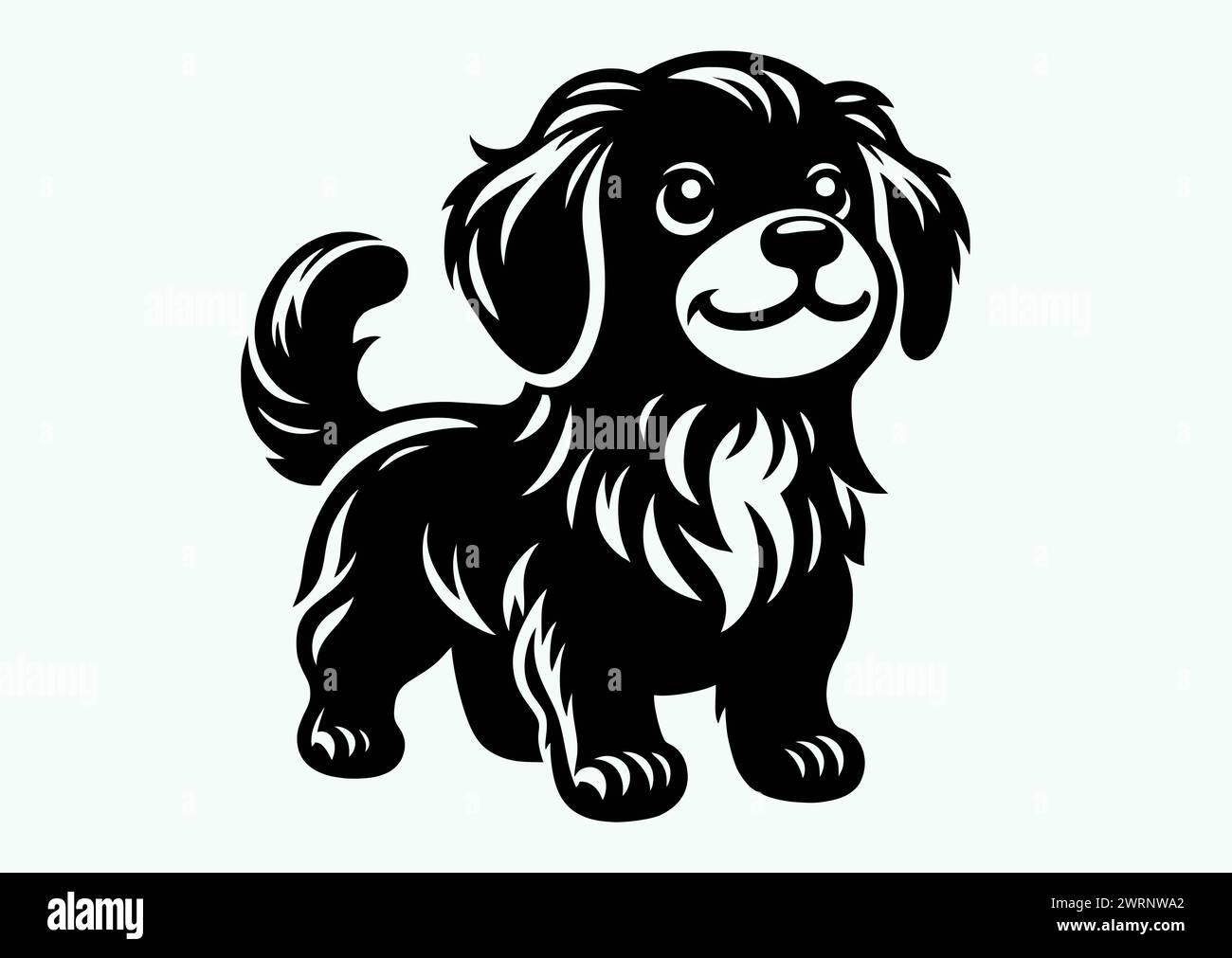 Happy puppy face isolated on white background. Smiling puppy vector ...