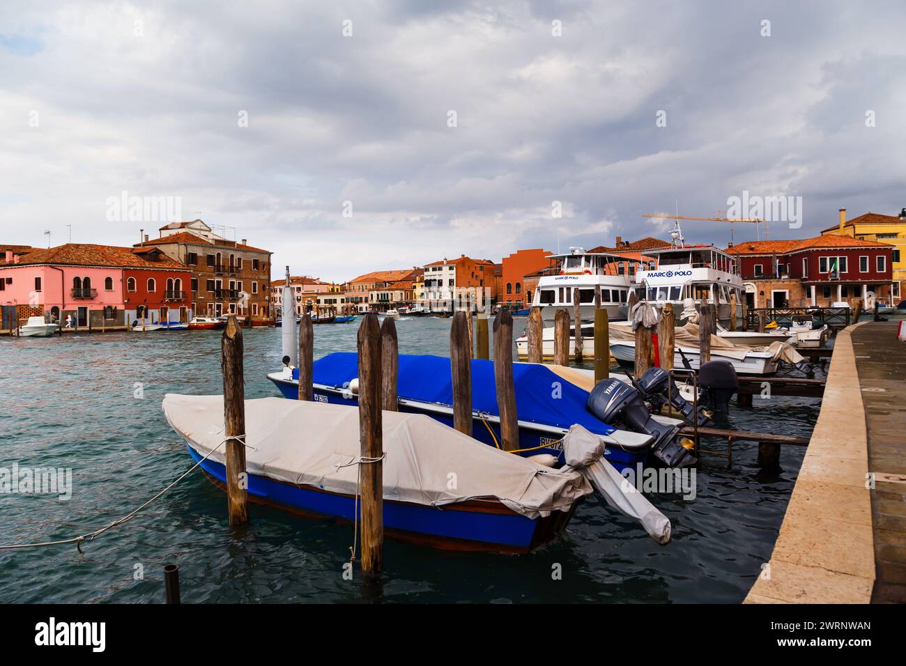 Murano, Italy - October, 6 2019: Typical street on Murano island in ...