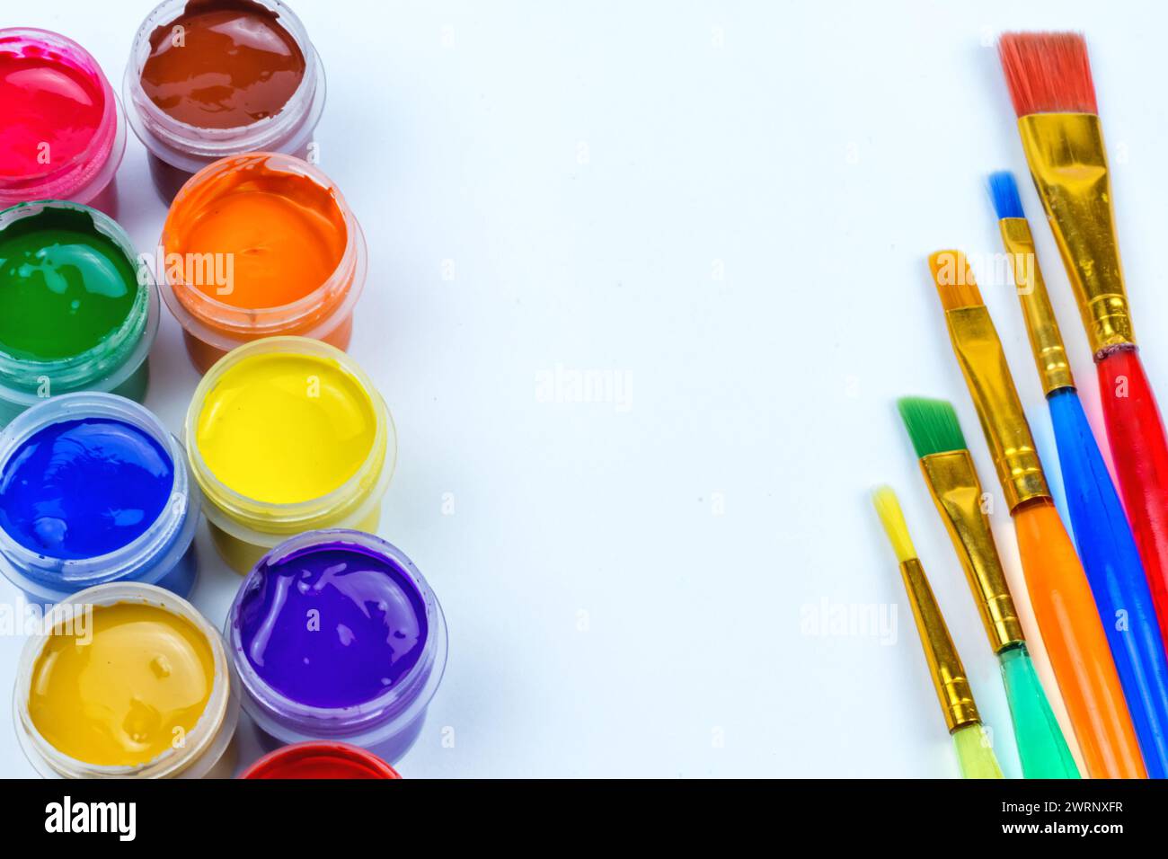 paint and color brushes, artistic materials Stock Photo - Alamy