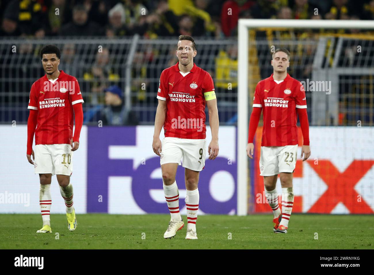 DORTMUND - (l-r) Malik Tillman of PSV Eindhoven, Luuk de Jong of PSV ...