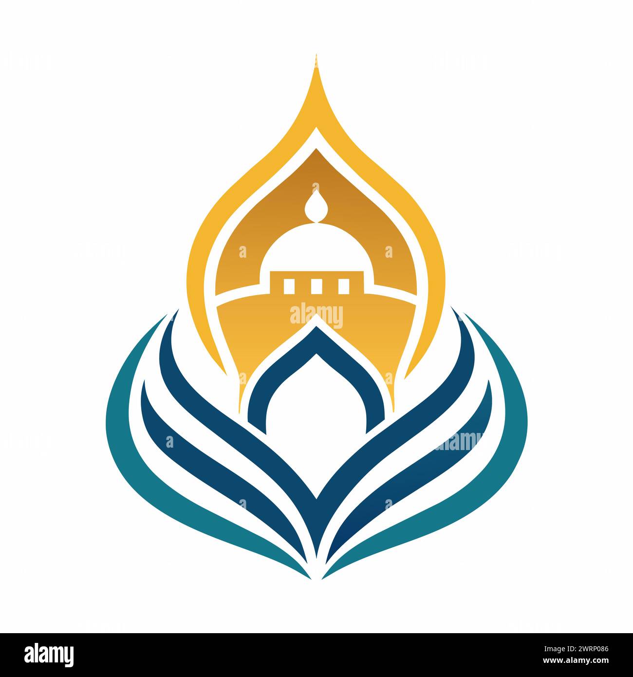 Detailed, symmetrical vector graphic influenced by Islamic artistic ...