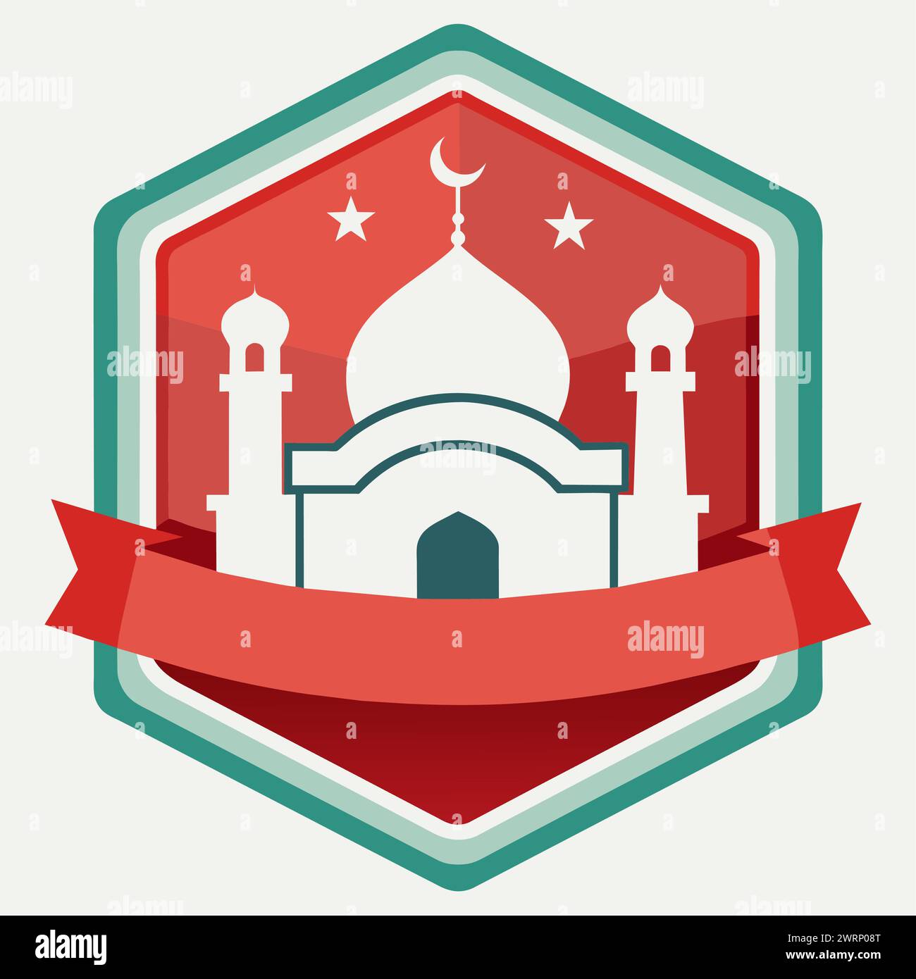Complex, balanced vector illustration inspired by Islamic aesthetics ...