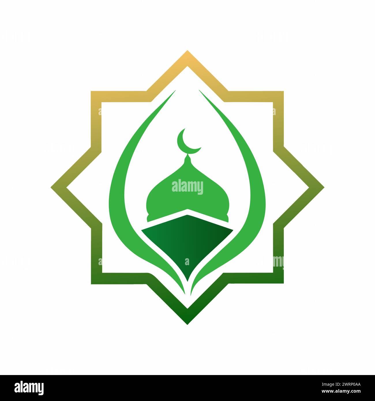 Intricate, balanced vector artwork reflecting Islamic design, featuring ...