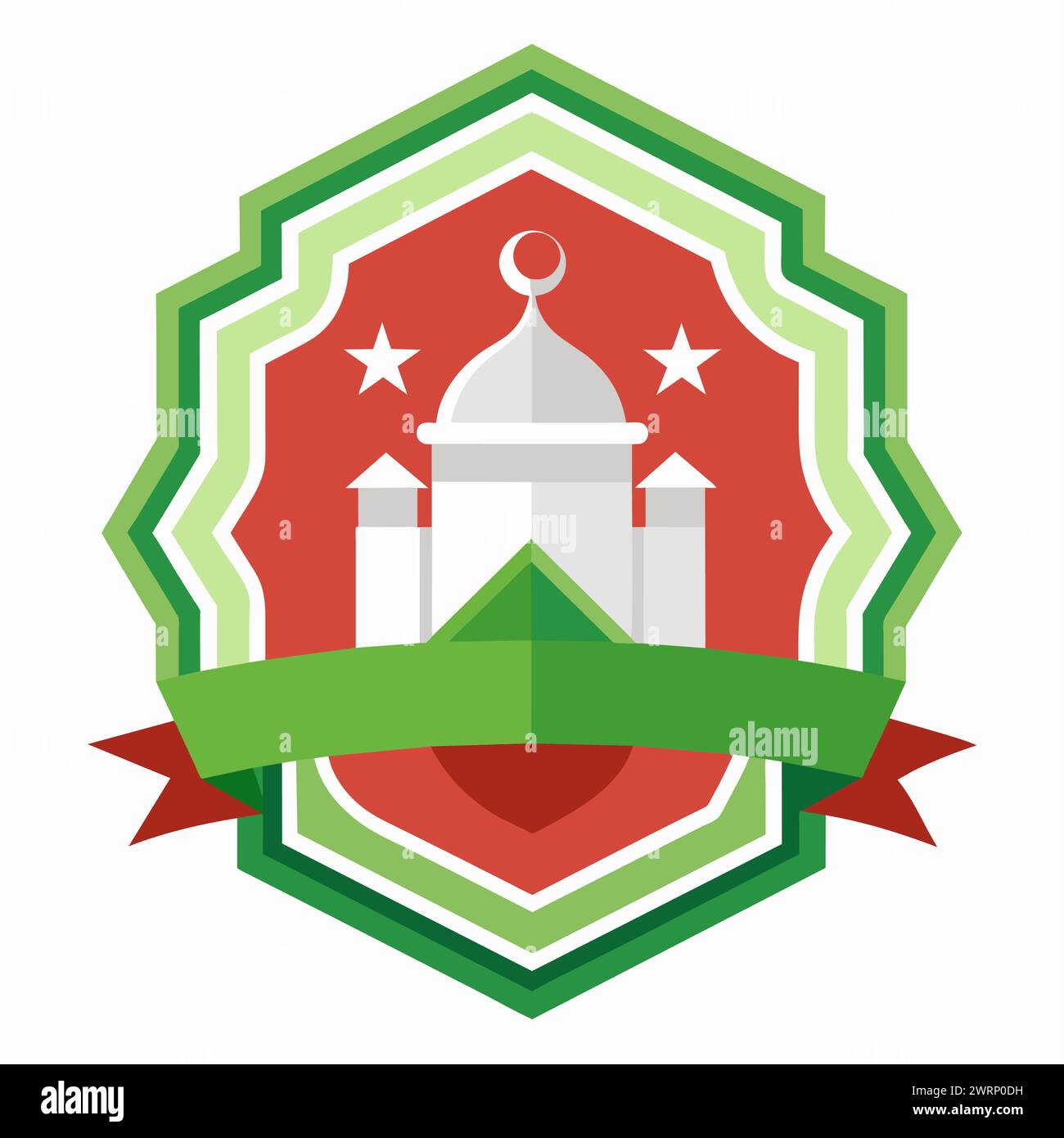 Detailed, balanced vector graphic reflecting Islamic design principles ...