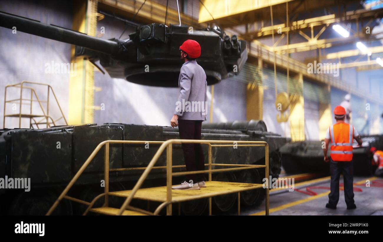 Production of military russian battle tank T 90 at the factory ...