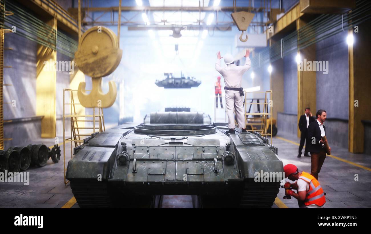 Production of military russian battle tank T 90 at the factory ...