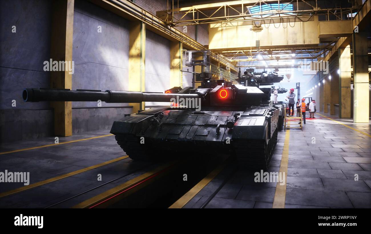 Production of military russian battle tank T 90 at the factory ...