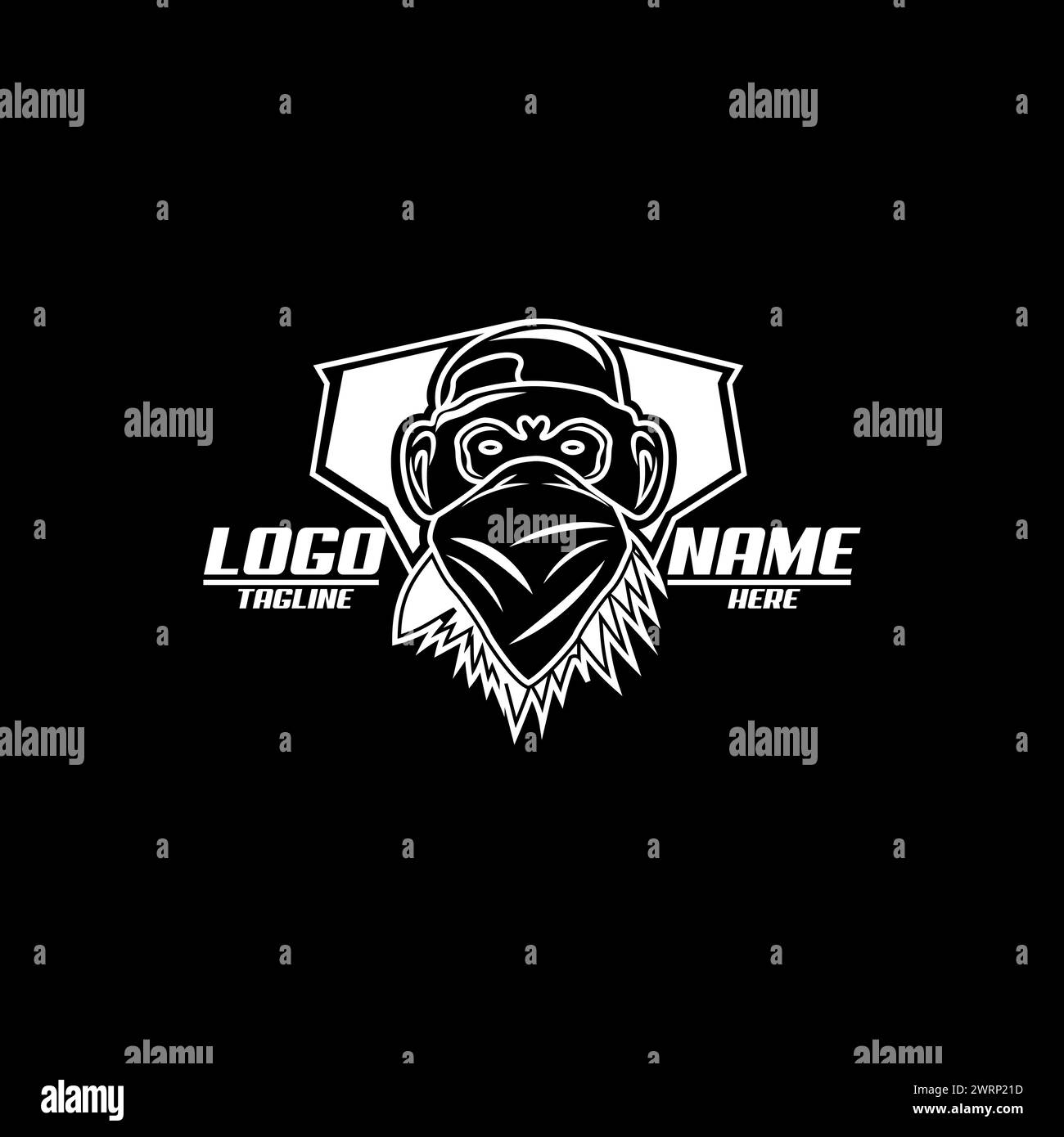 mascot gaming line template logo design Stock Vector Image & Art - Alamy