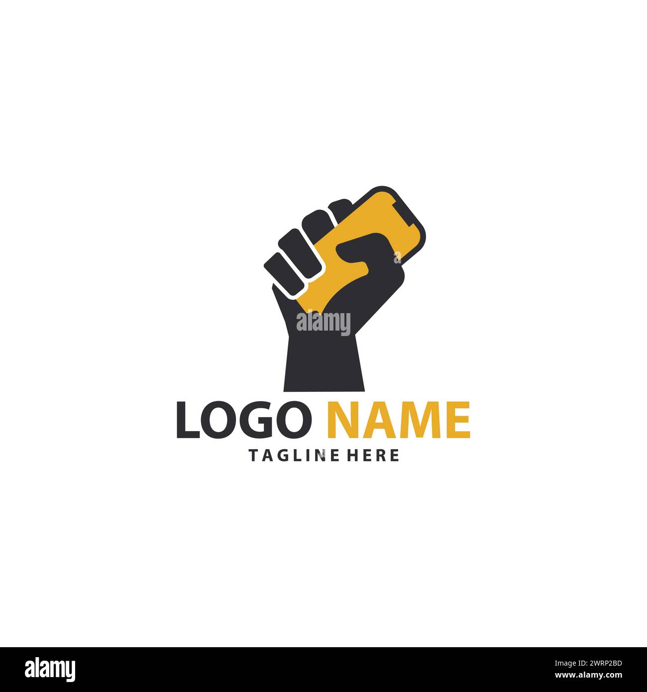 hand holding cell phone template logo design Stock Vector Image & Art ...