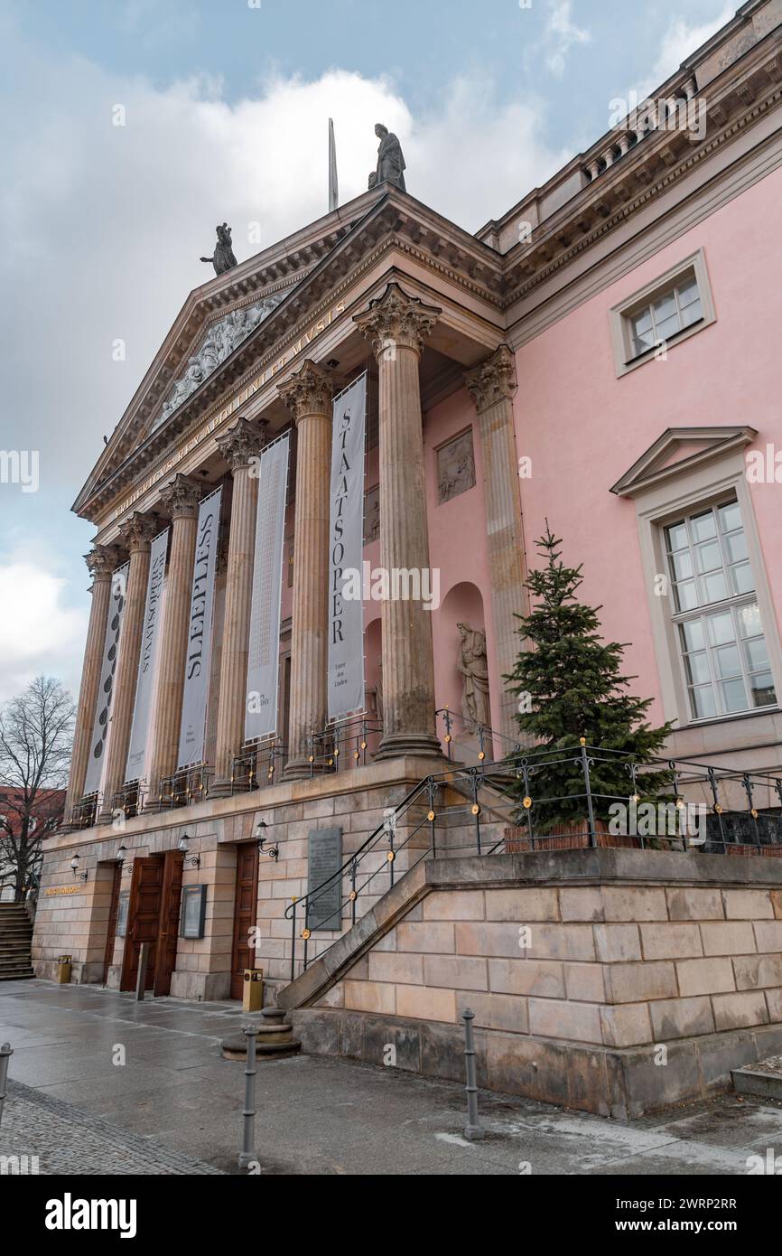 Berlin, Germany - 16 DEC 2021: German State Opera building on Unter den ...