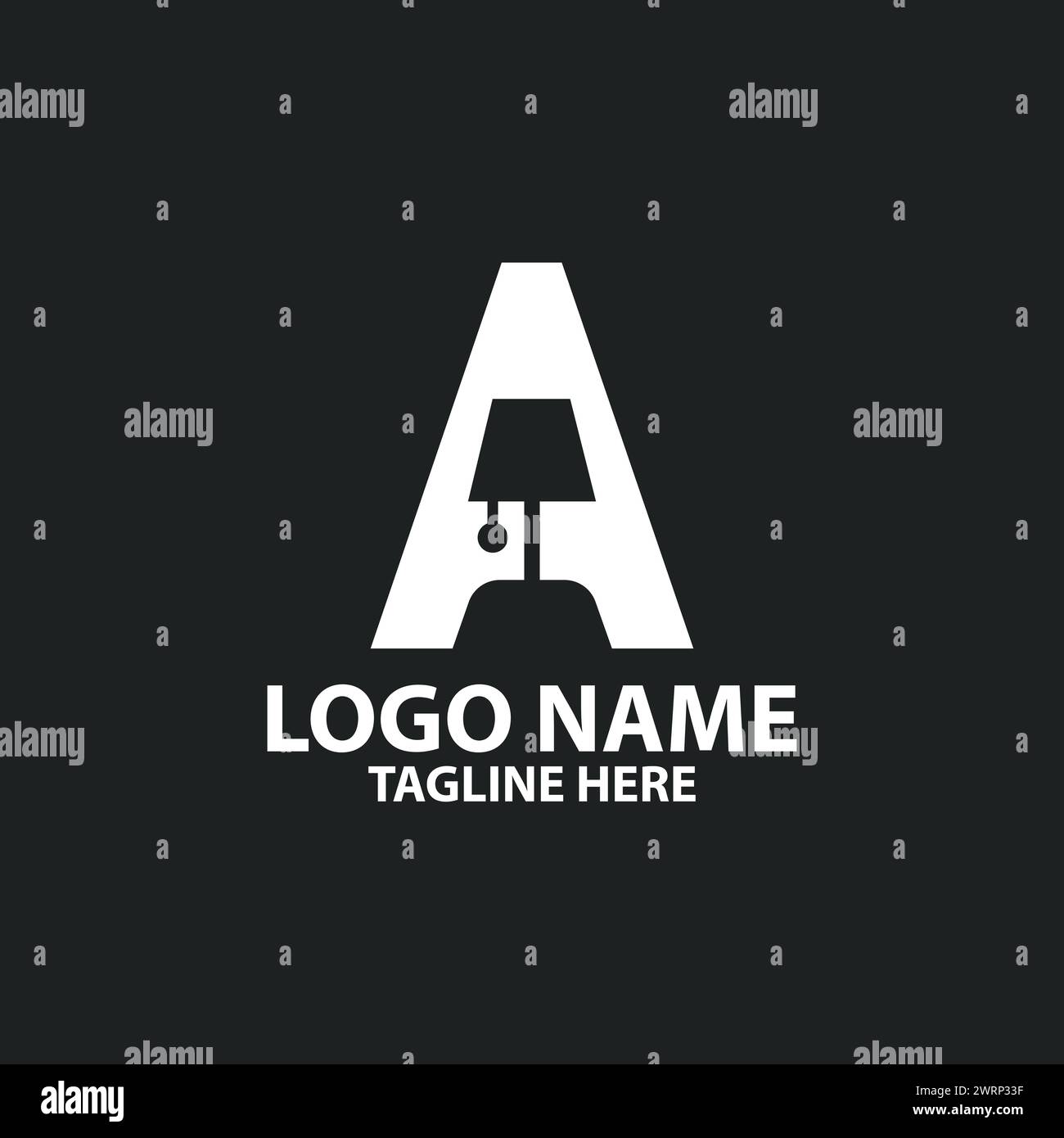 letter A sitting lamp negative logo design vector Stock Vector Image ...