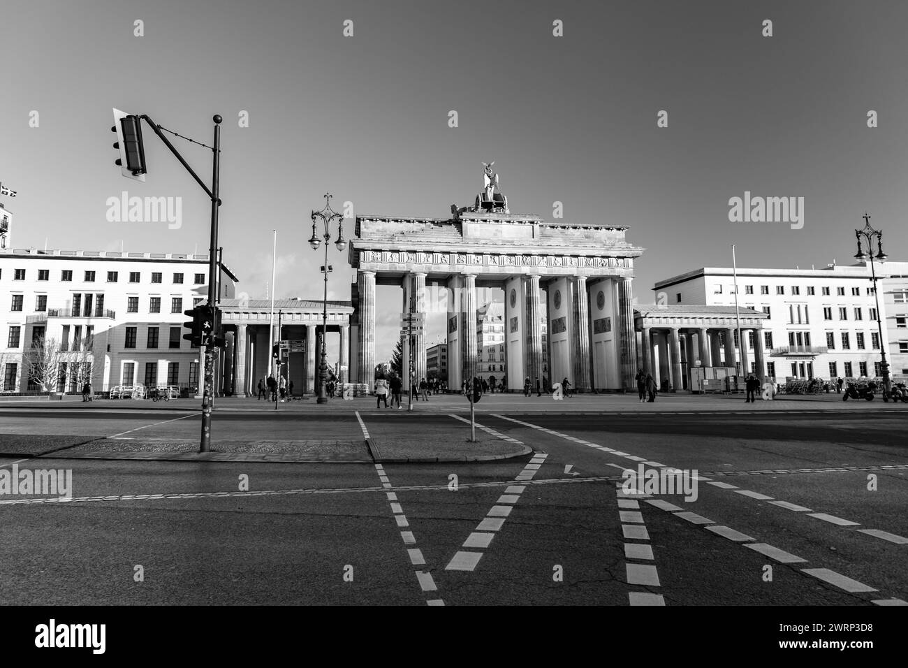 Berlin, Germany - December 16, 2021: The famous landmark of Brandenburg ...