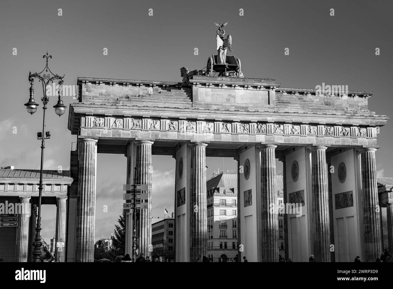 Berlin, Germany - December 16, 2021: The famous landmark of Brandenburg ...