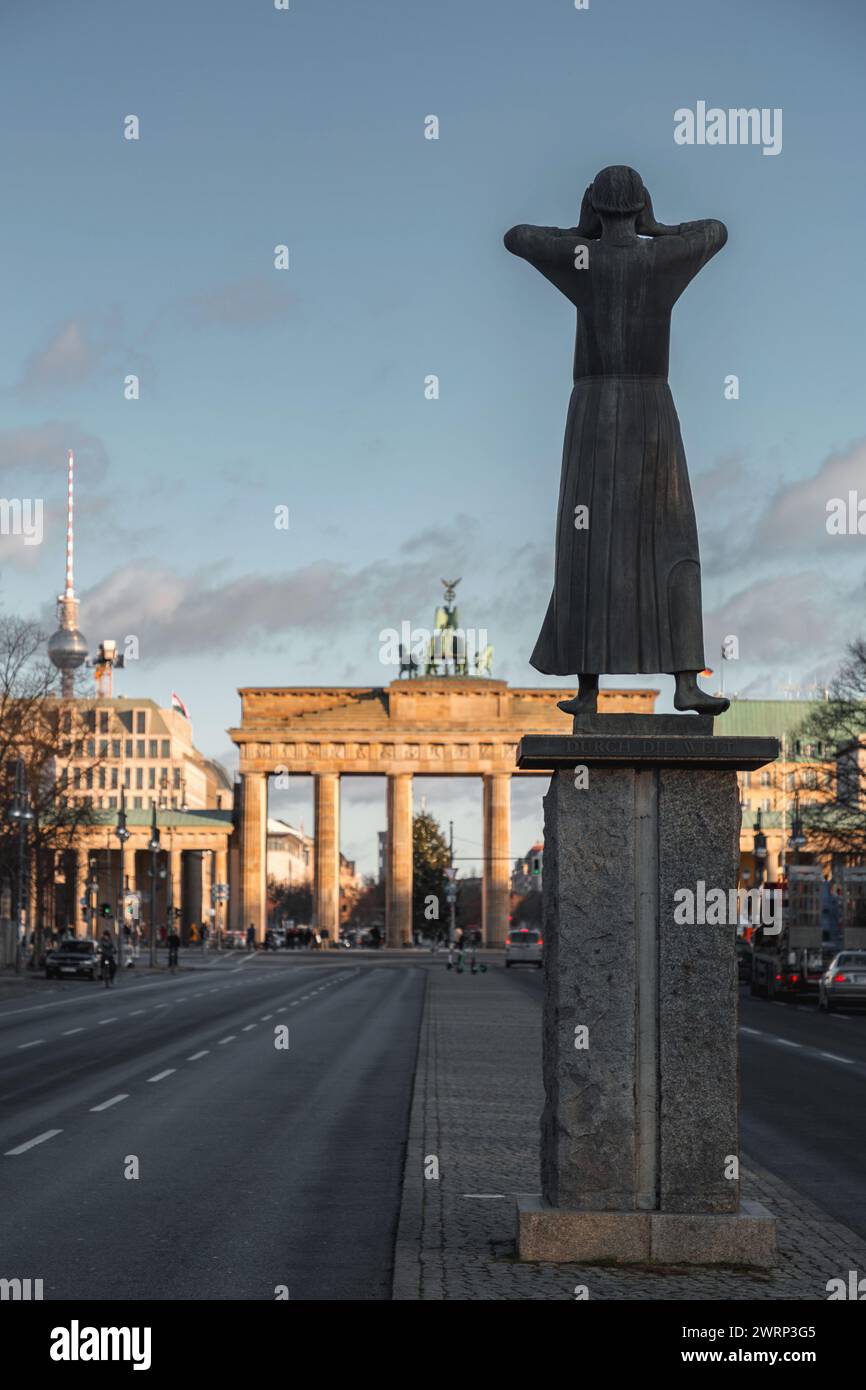 Berlin, Germany - December 16, 2021: The famous landmark of Brandenburg ...