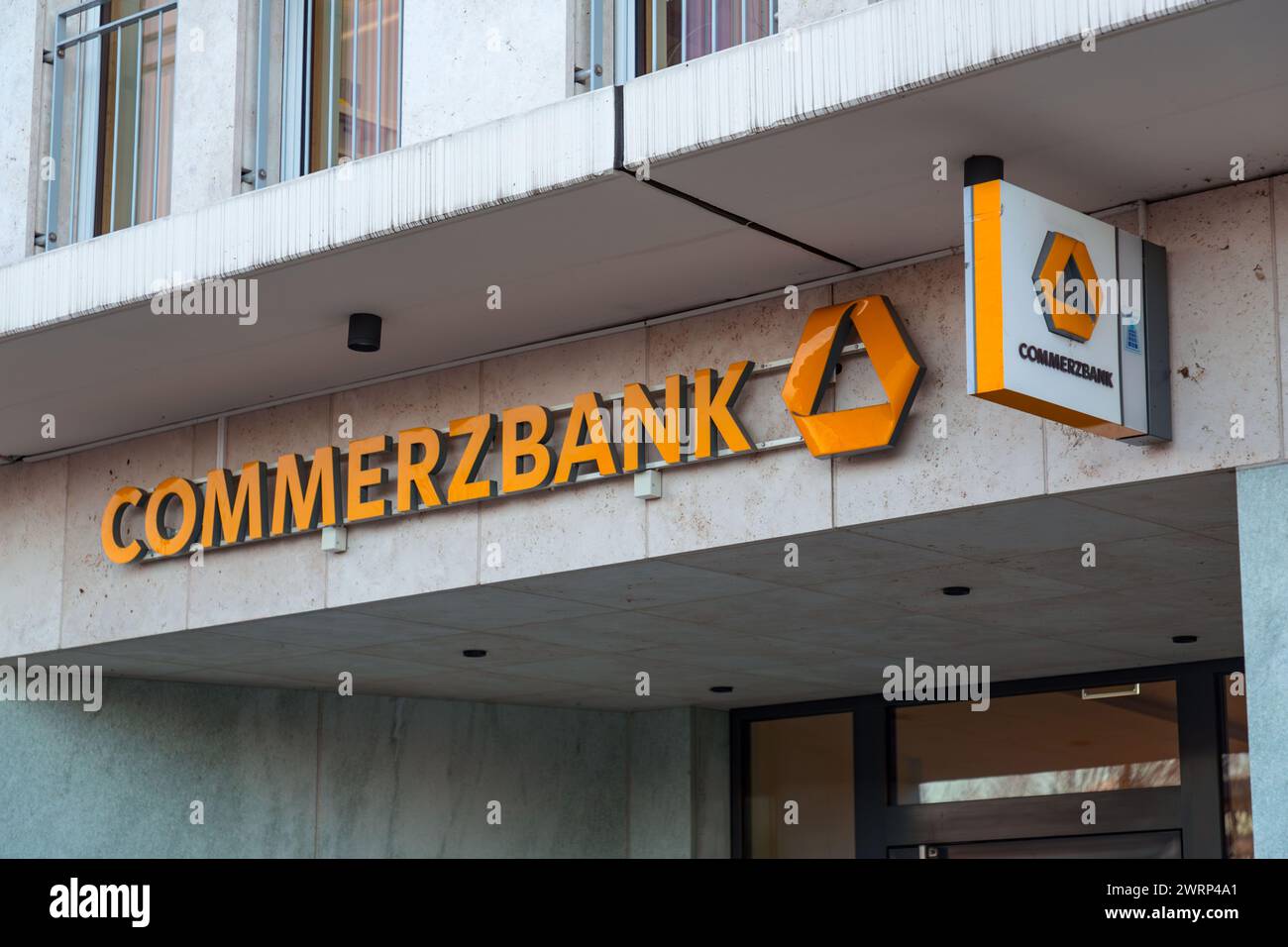 Munich, Germany - DEC 16, 2021: Berlin branch of Commerzbank AG, a ...