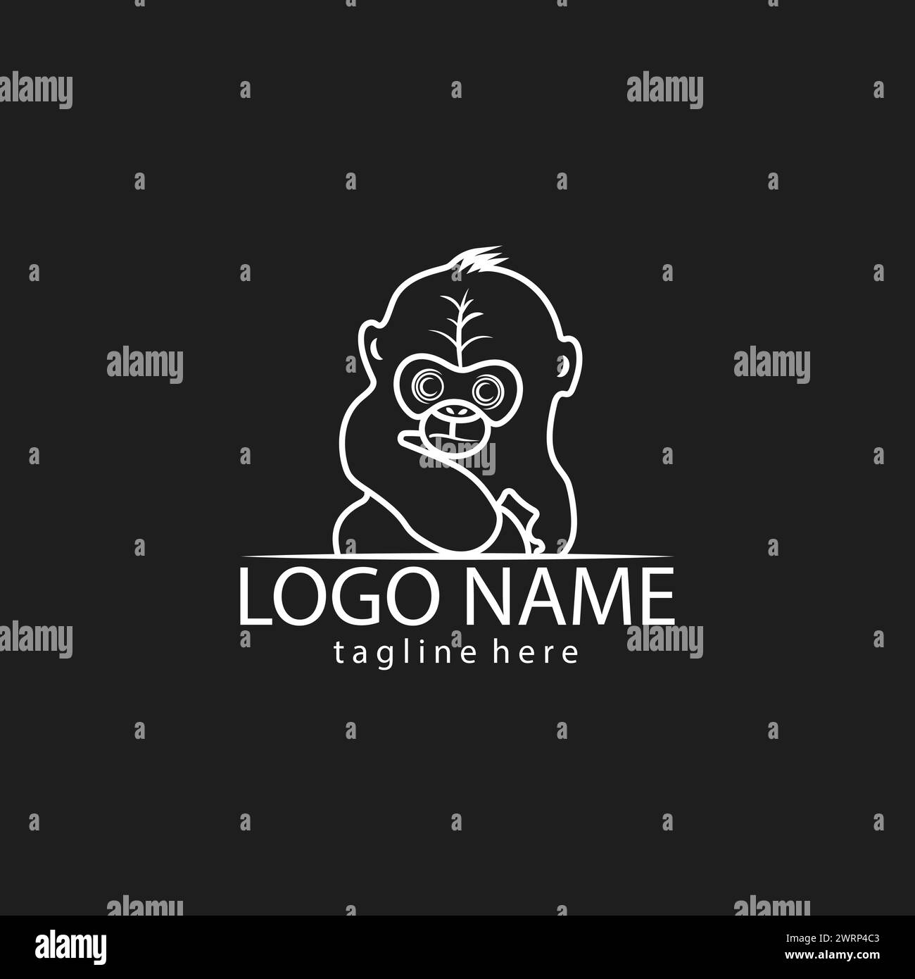 Gorilla line icon concept Stock Vector Images - Alamy