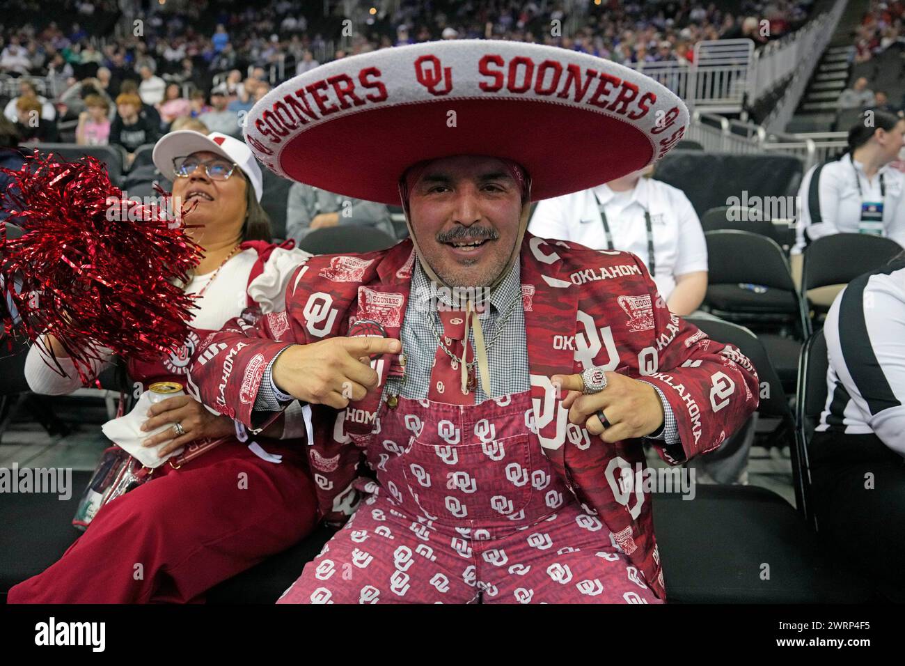 MAR 13 2024: OU fan all decked out in the Big 12 Championship ...