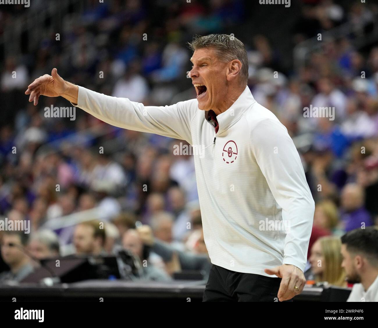 MAR 13 2024: OU coach Porter Moser shouts out instructions against TCU ...