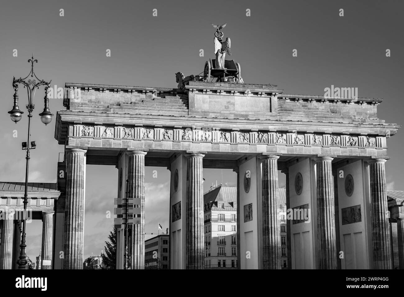 The famous landmark of Brandenburg Gate or Brandenburger Tor in Berlin ...