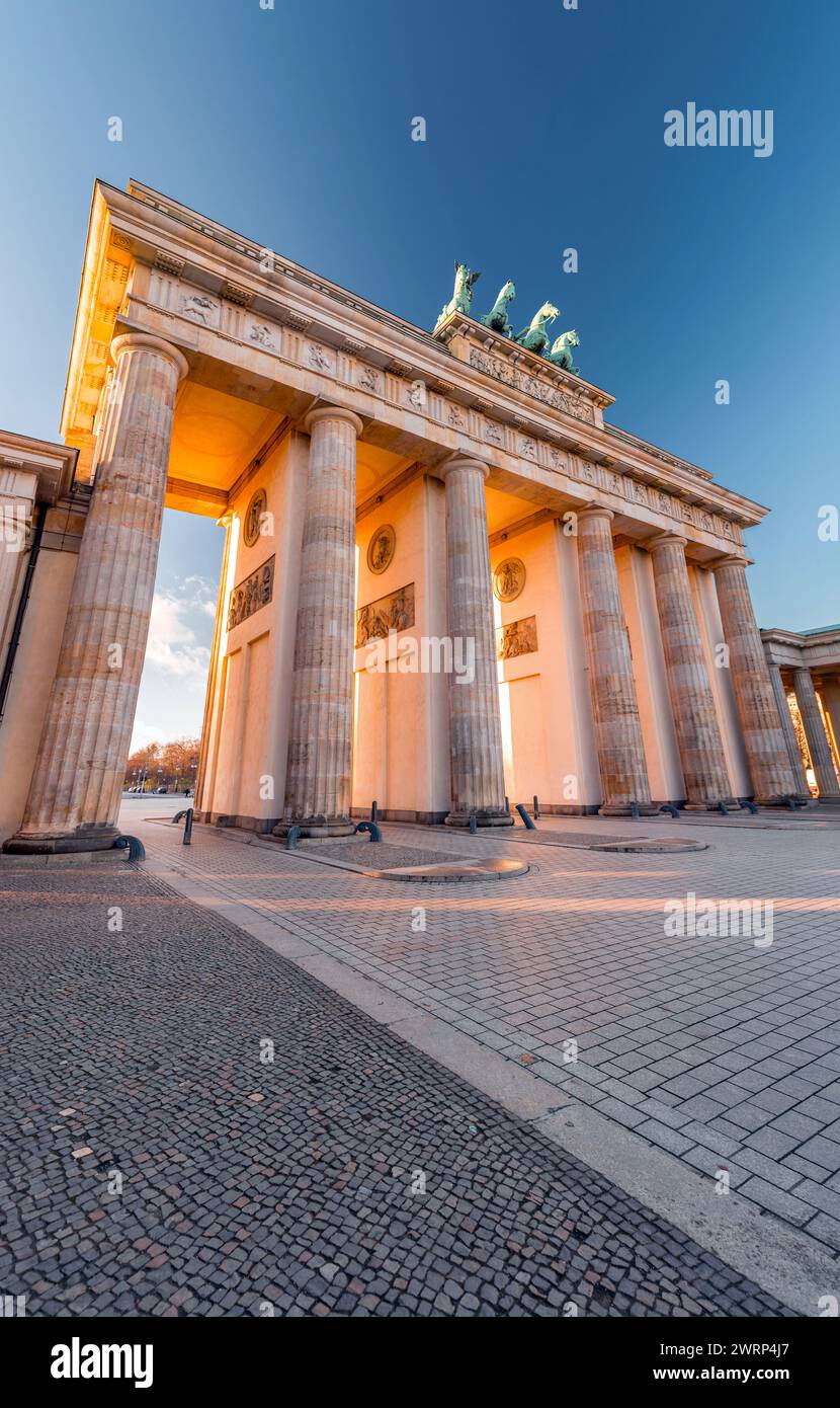 The famous landmark of Brandenburg Gate or Brandenburger Tor in Berlin ...