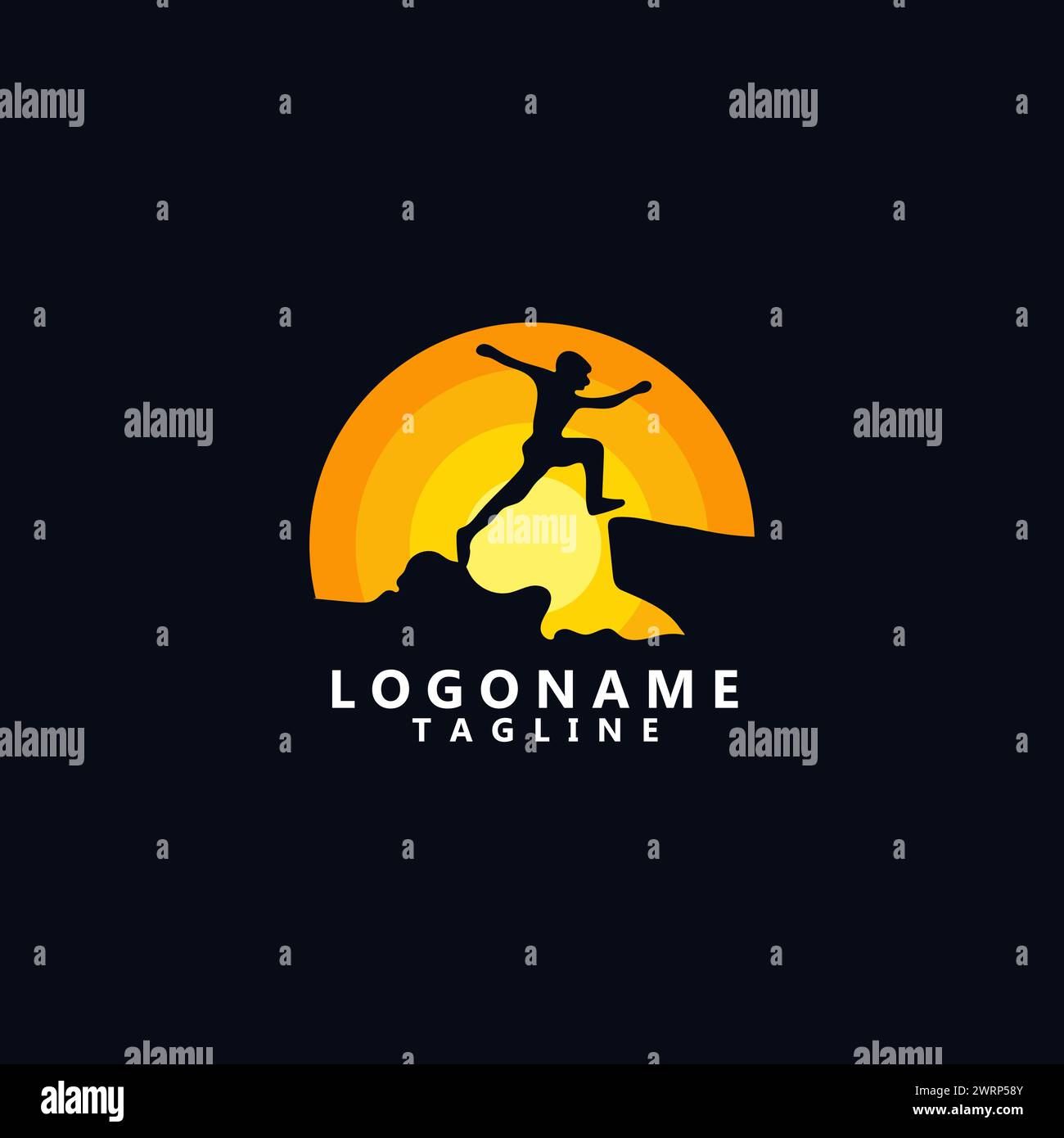 jumping adventure template logo design Stock Vector Image & Art - Alamy