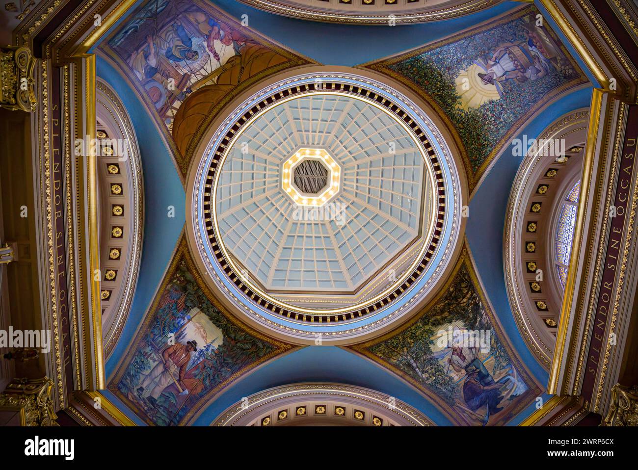 Close up photo of the hexagonal, Renaissance-style dome inside the ...