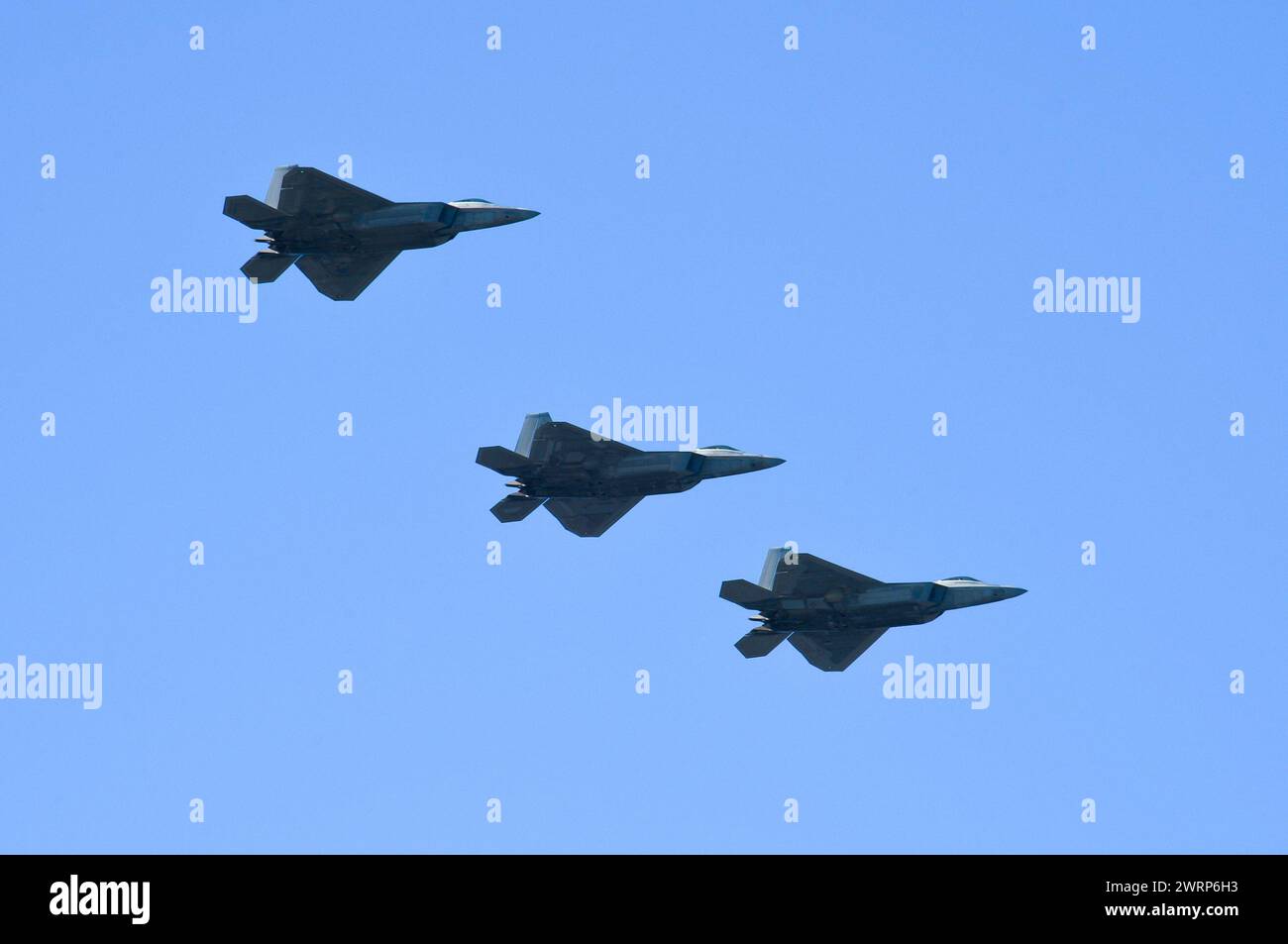 F-22 Raptors, operated by the 199th and 19th Fighter Squadrons, return ...