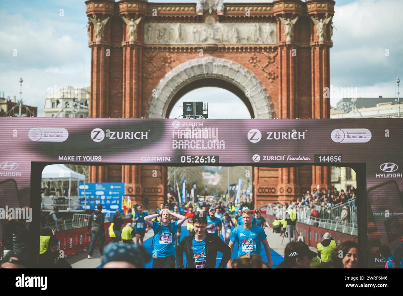 Finish line in the Barcelona Marathon in 2024 Stock Photo - Alamy