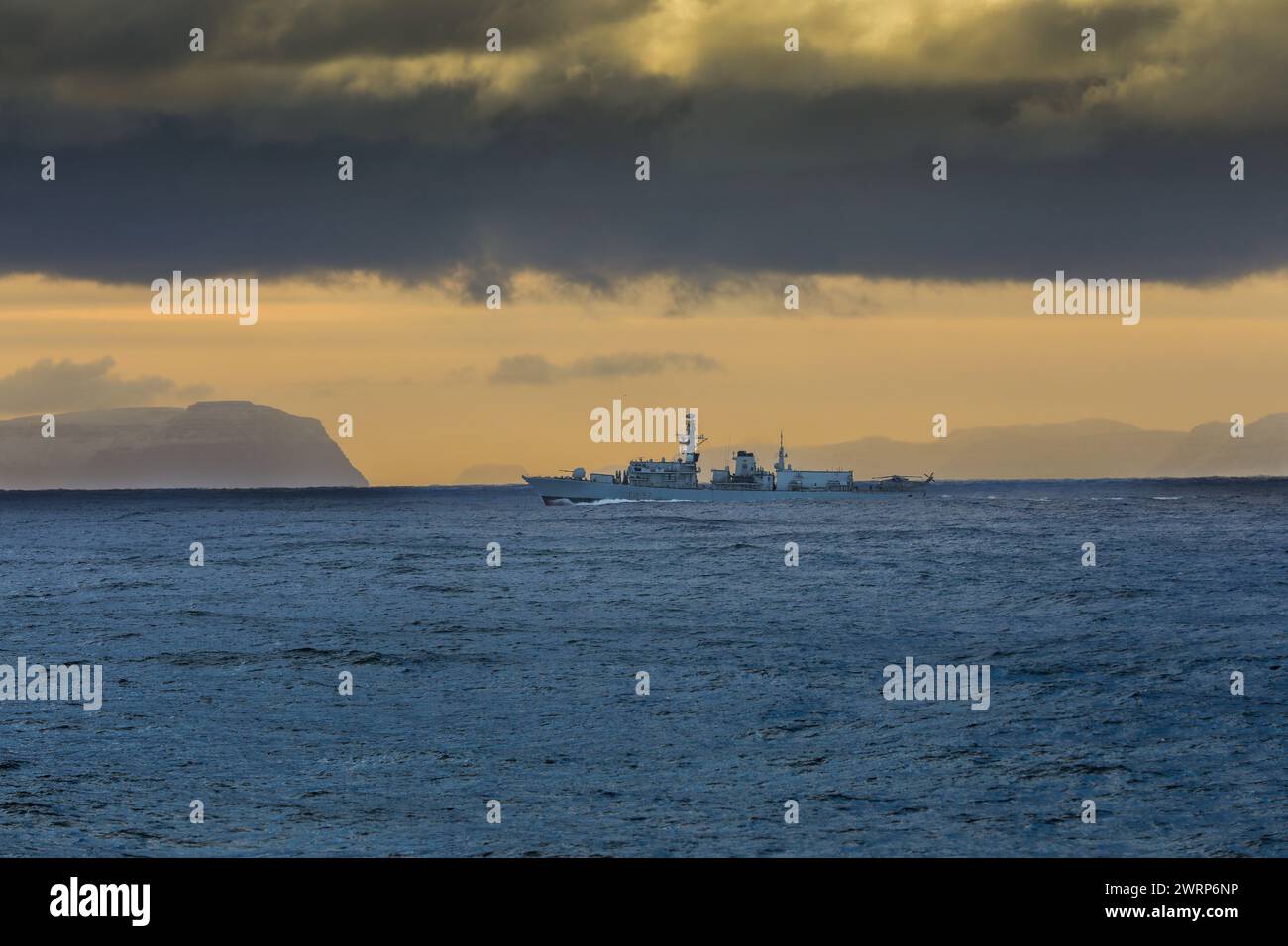 Royal Navy Type 23 frigate HMS Westminister at sea in the North ...