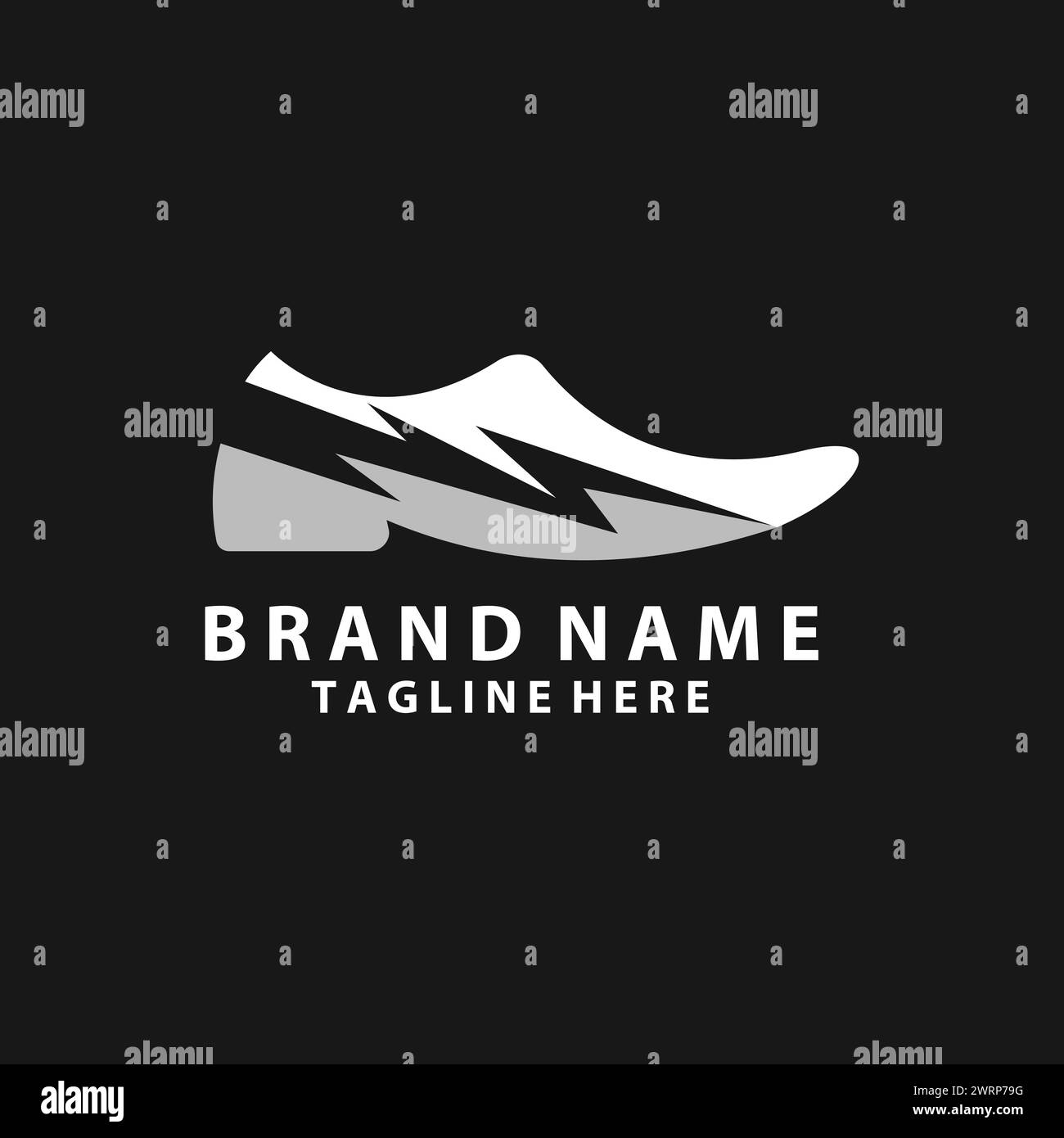 Shoe man logo vector Black and White Stock Photos & Images - Alamy