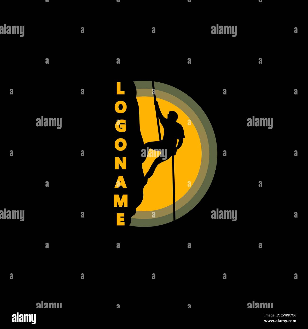 Mountain climber on top of mountain Stock Vector Images - Alamy