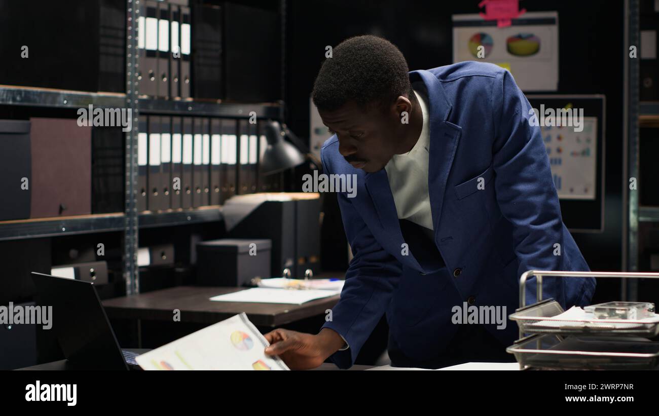 Caucasian man detective analyzes hi-res stock photography and images ...